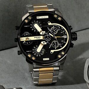Diesel | Accessories | Diesel Dz7459 Black Chronograph Dial Goldsilver ...